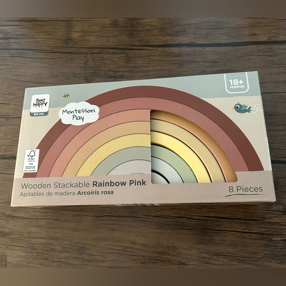 bee happy | Toys | Aldi Bee Happy Wooden Stackable Rainbow | Poshmark